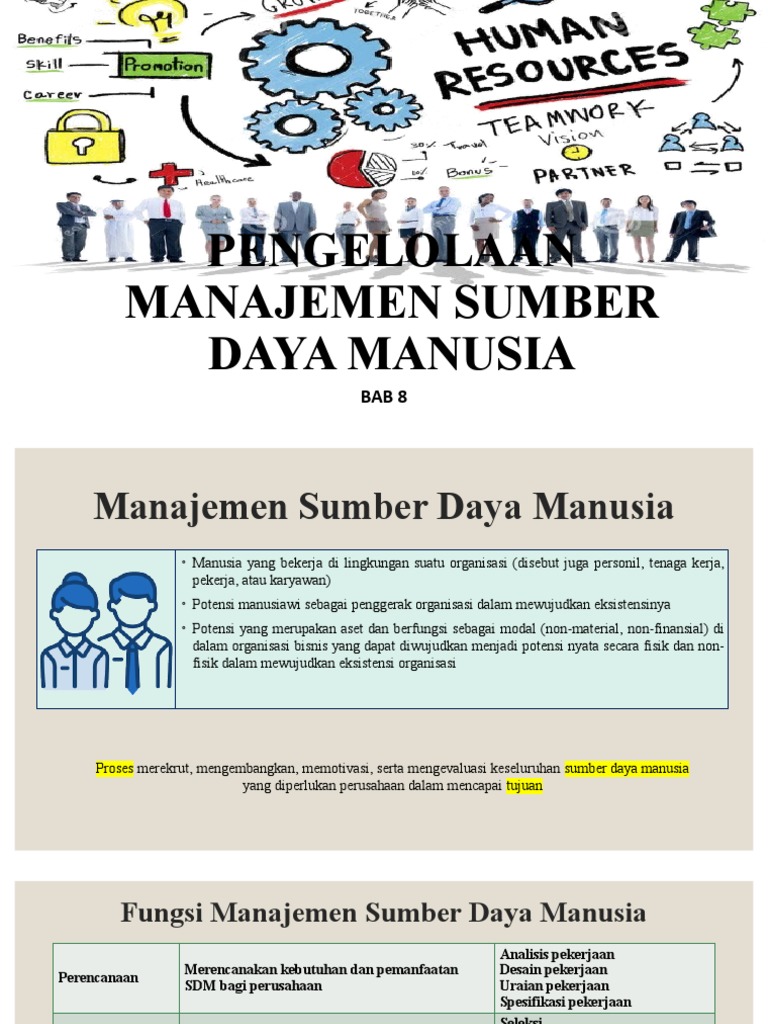 Pengantar Bisnis PENGELOLAAN MANAJEMEN SUMBER DAYA MANUSIA Bab 8 | PDF