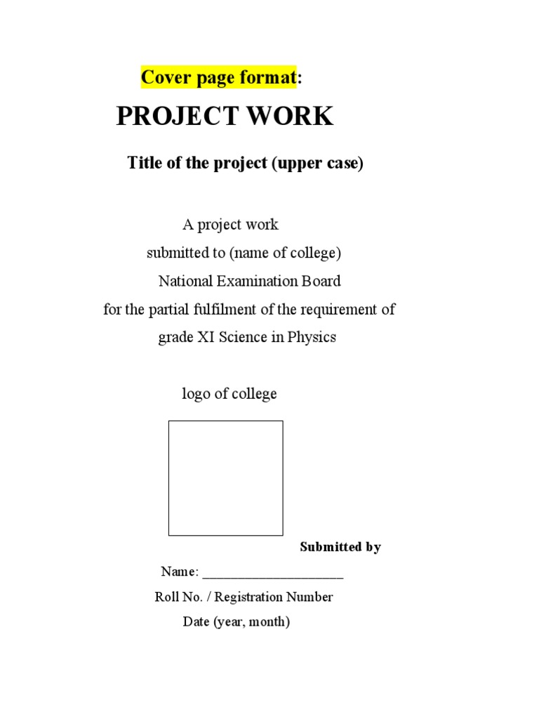 Project Work Format | Pdf