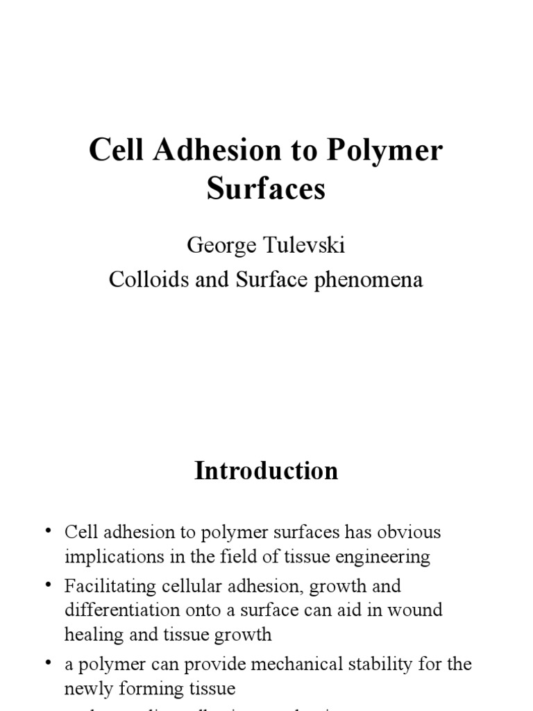 Cell Adhesion Mechanisms on Polymers | PDF | Adsorption | Platelet