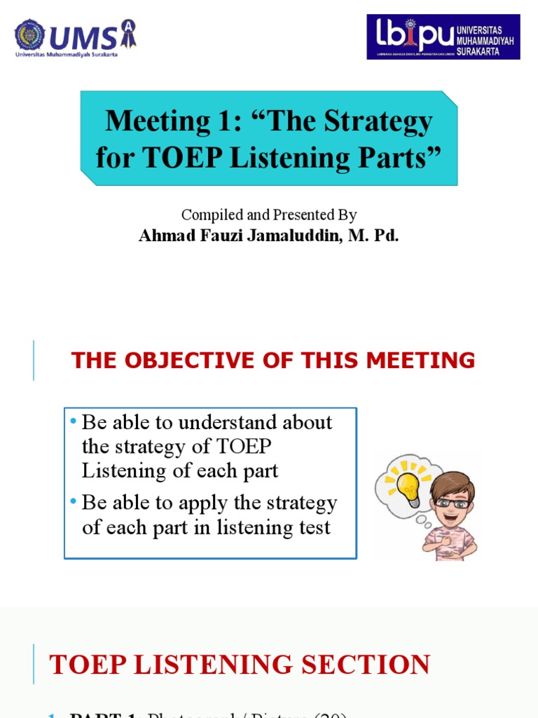 Strategies for Mastering Each Section of the TOEP Listening Test | PDF