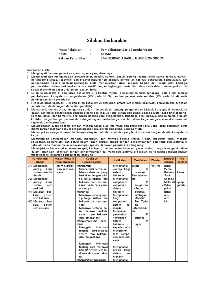 Pemeliharaan Sasis Sepeda Motor 11 | PDF