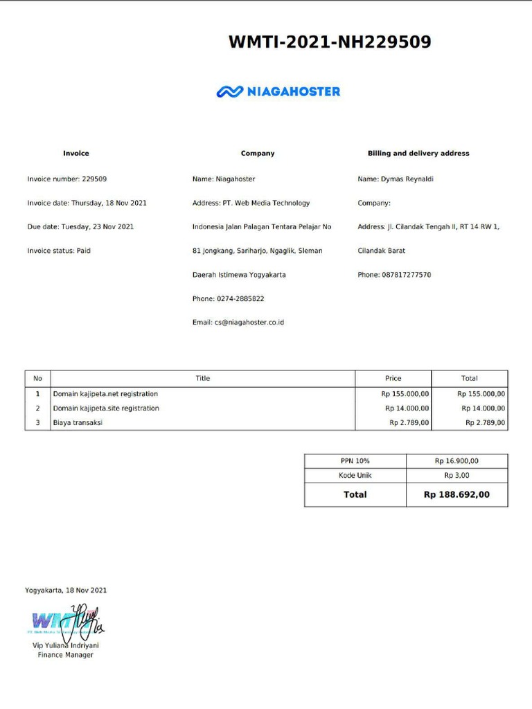 Invoice - Domain PDF | PDF