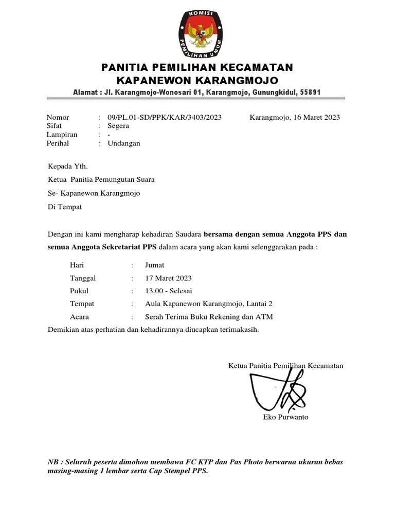 Undangan PPS & Sekre PPS 09 PDF | PDF