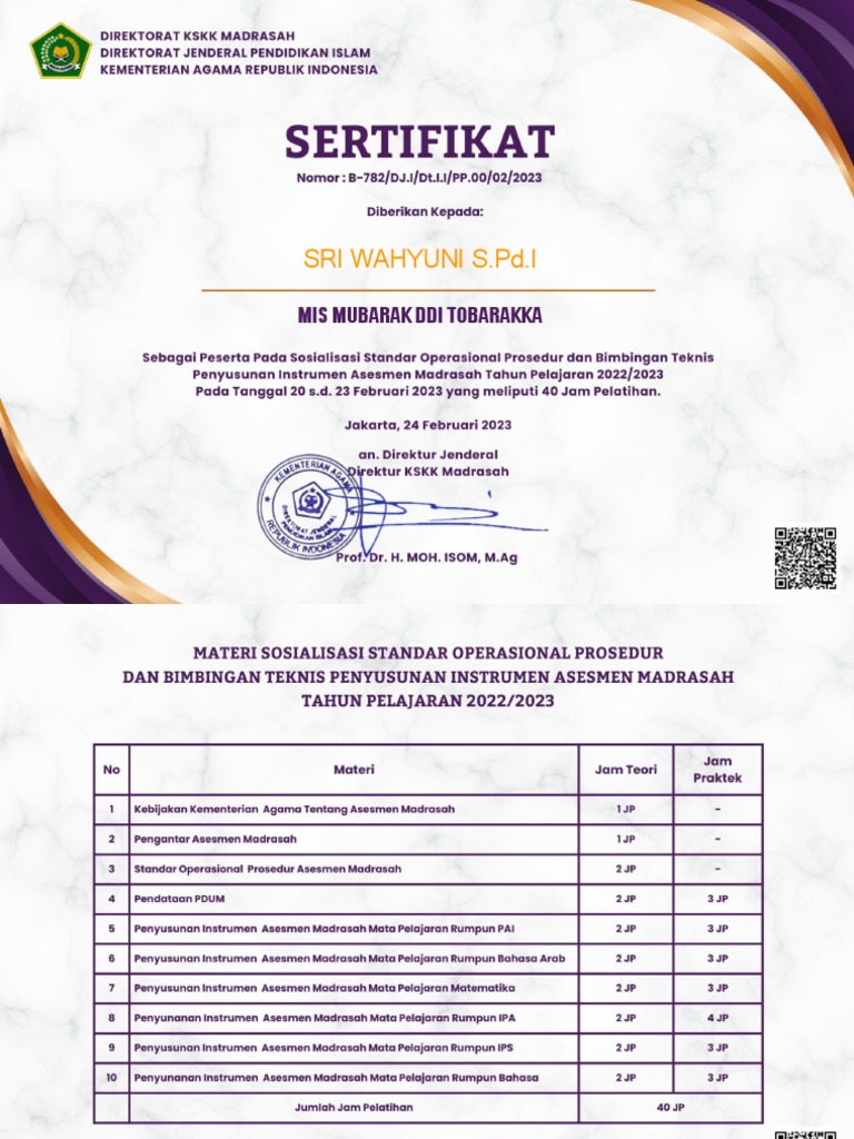 SERTIFIKAT SOP - SRI WAHYUNI S.Pd.I | PDF SERTIFIKAT SOP - SRI WAHYUNI S.Pd.I | PDF