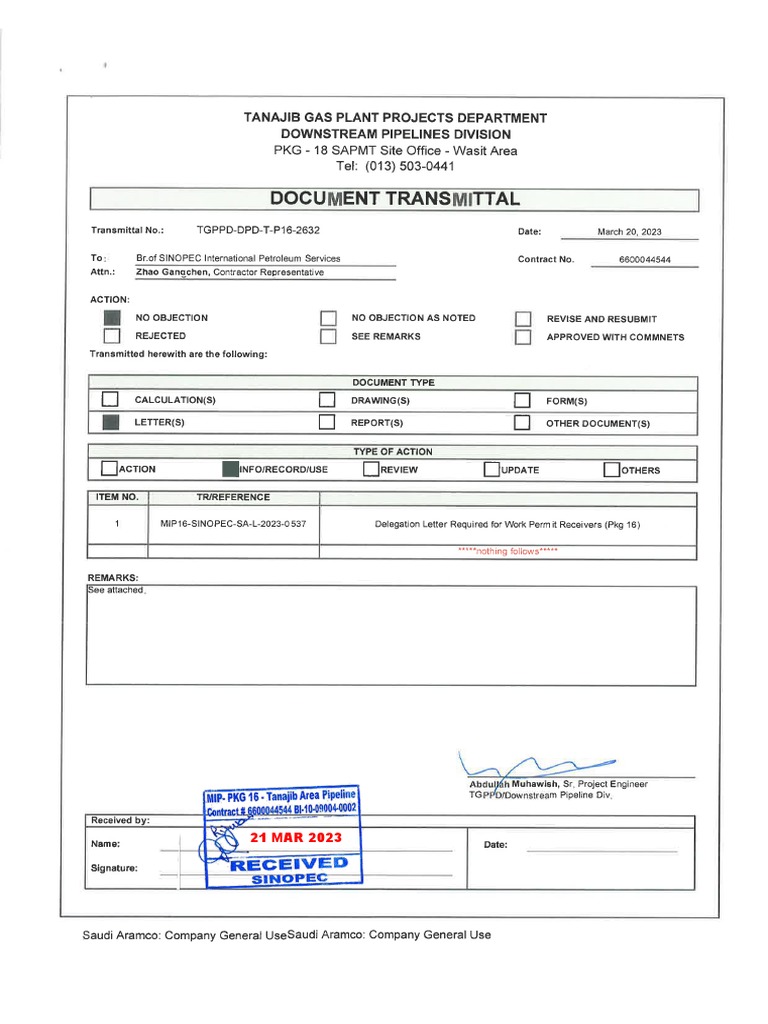 TGPPD-DPD-T-P16-2632R - Delegation Letter of WPR PDF | PDF