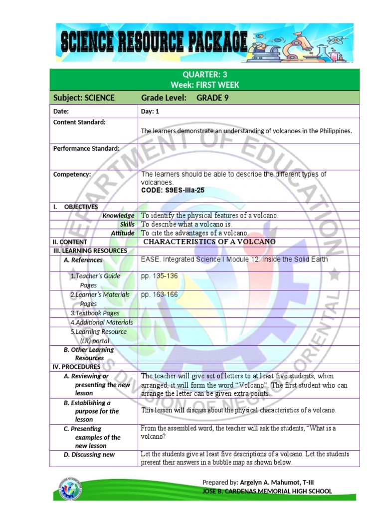 EARTH SCIENCE Week 1, Day 1 | PDF