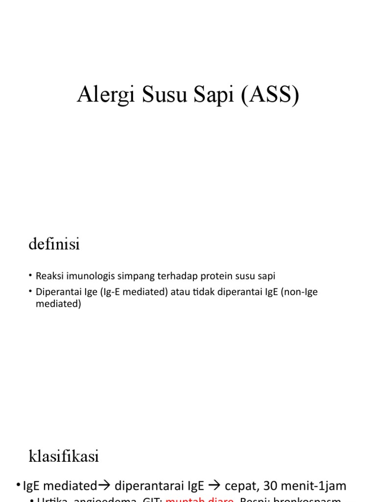 Diagnosa dan Tatalaksana Alergi Susu Sapi | PDF | Kesehatan Holistik