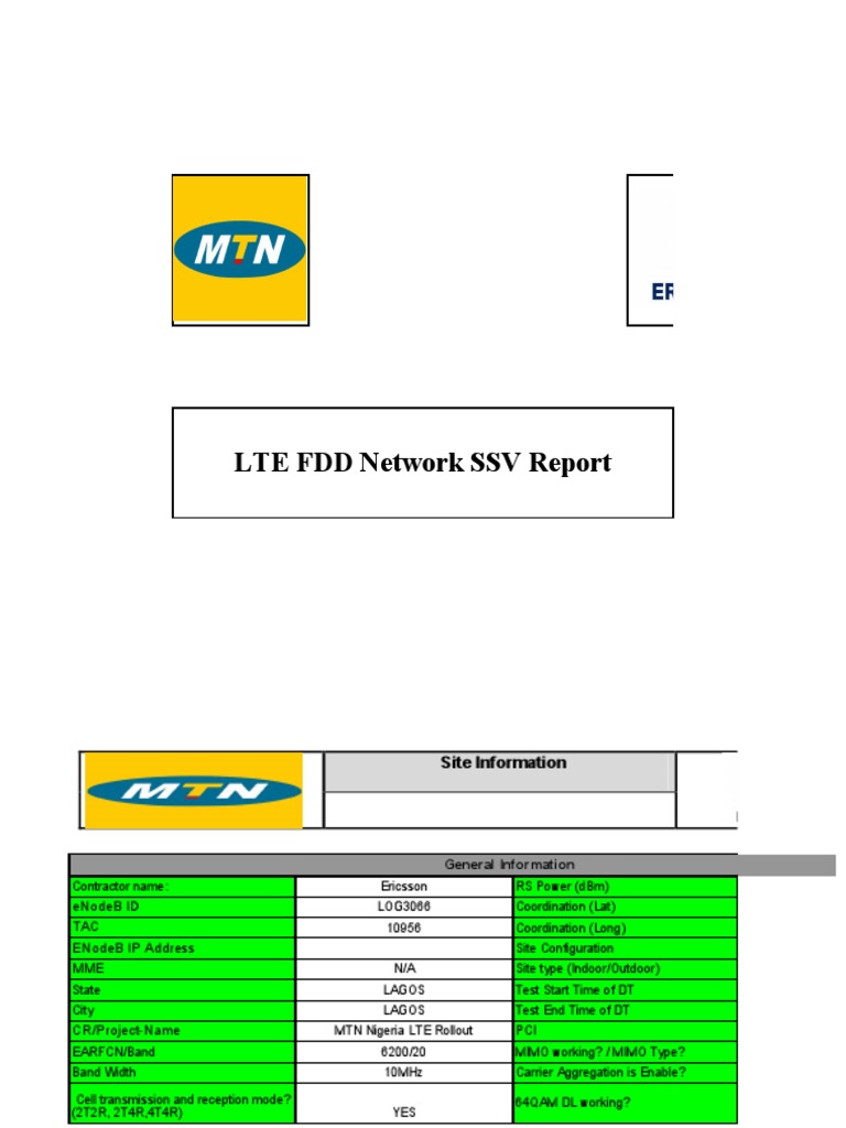 LOG3066 - LTE 800Mhz FDD Single Site Verification | PDF | Physical Layer Protocols | Computer ...