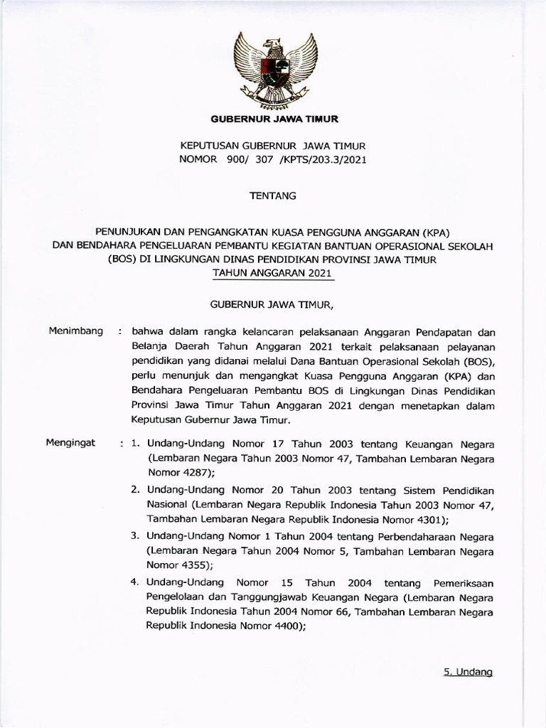 SK Gub Kpa Dan BPP Bos 2021 | PDF