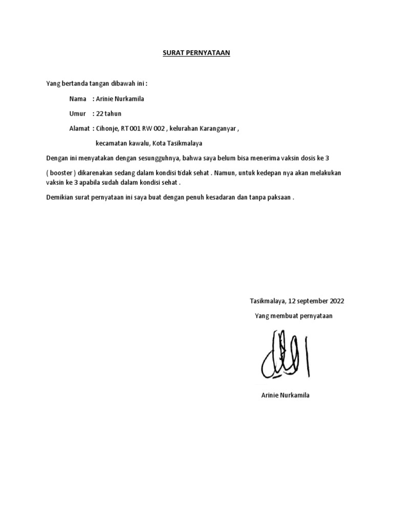 SURAT PERNYATAAN New | PDF