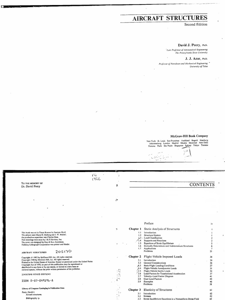 Addison Wesley D J Peery and J J Azar, Aircraft Structures | PDF