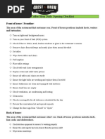 Barista Opening Checklist | PDF | Coffee | Refrigerator