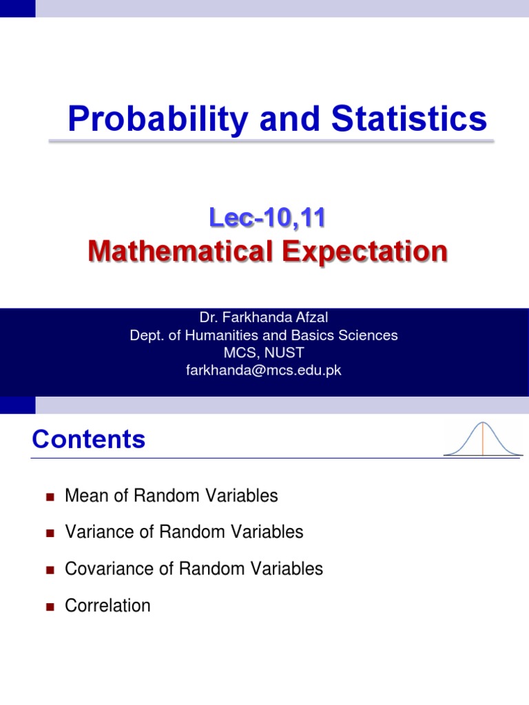 Lec 10,11 | PDF | Probability Density Function | Covariance