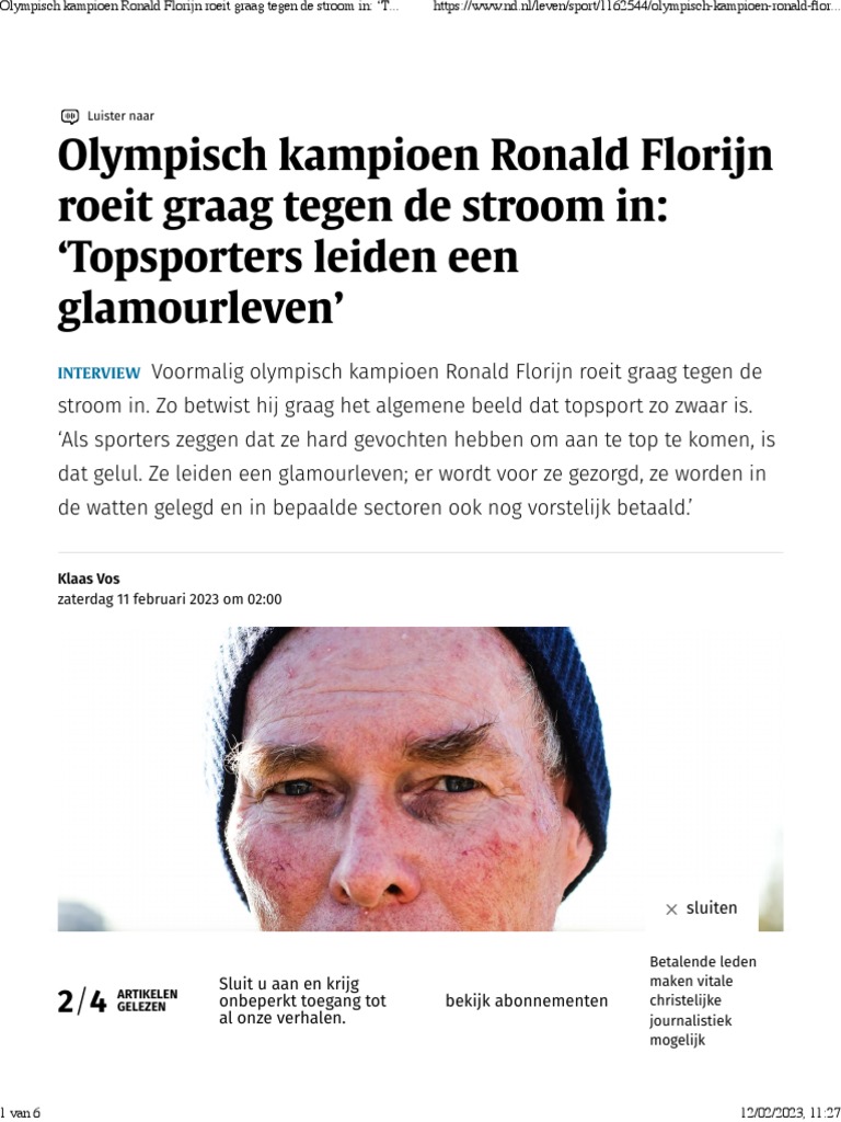 Olympisch Kampioen Ronald Florijn Roeit Graag Tegen de Stroom In ...