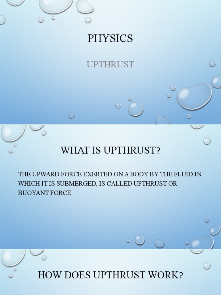 Upthrust Explained | PDF | Buoyancy | Weight