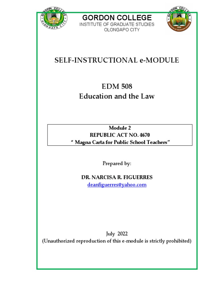 M2 - 508 EDM - Education and Law de Leon Iris | PDF | Cost Of Living | Teachers