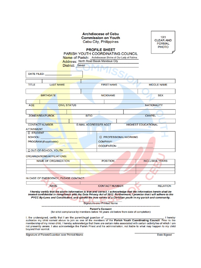 PYCC Membership Form | PDF