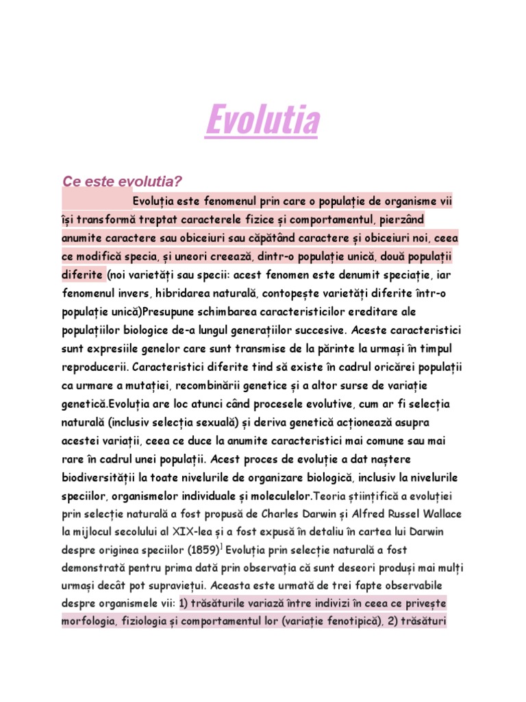 Evolutia | PDF Evolutia | PDF
