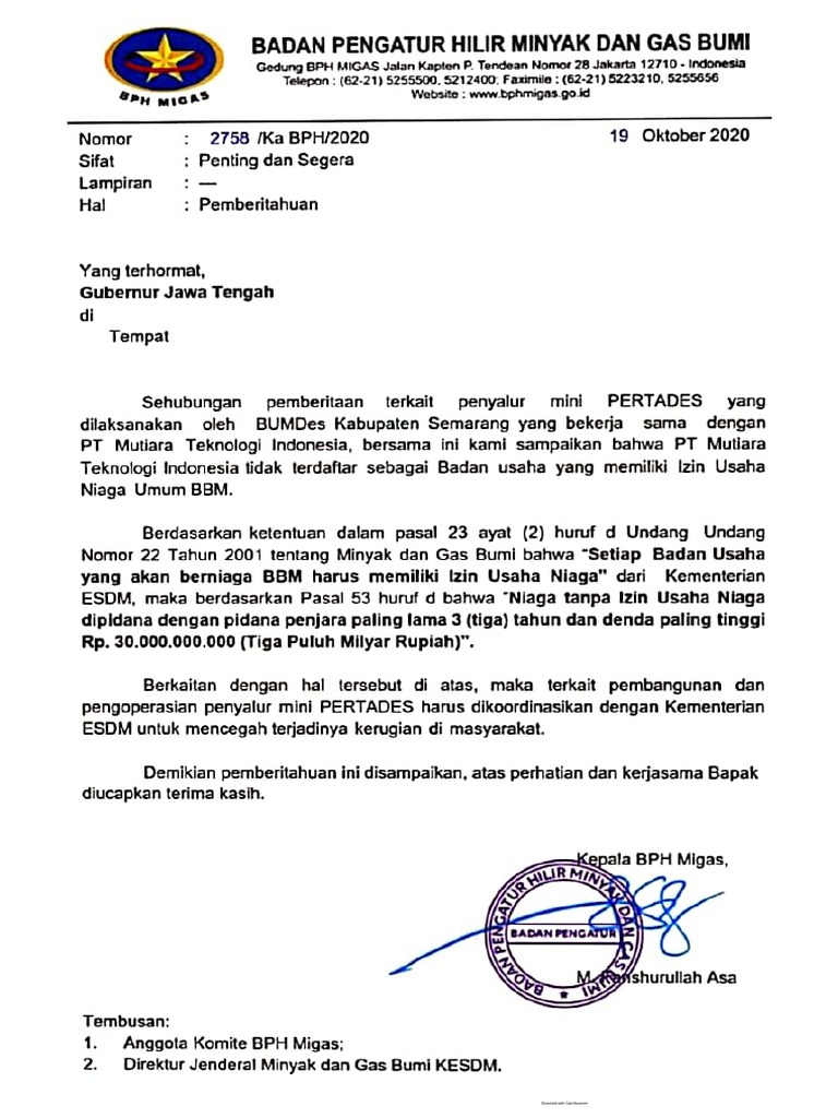 Surat Tt Pertades Pdf Pdf