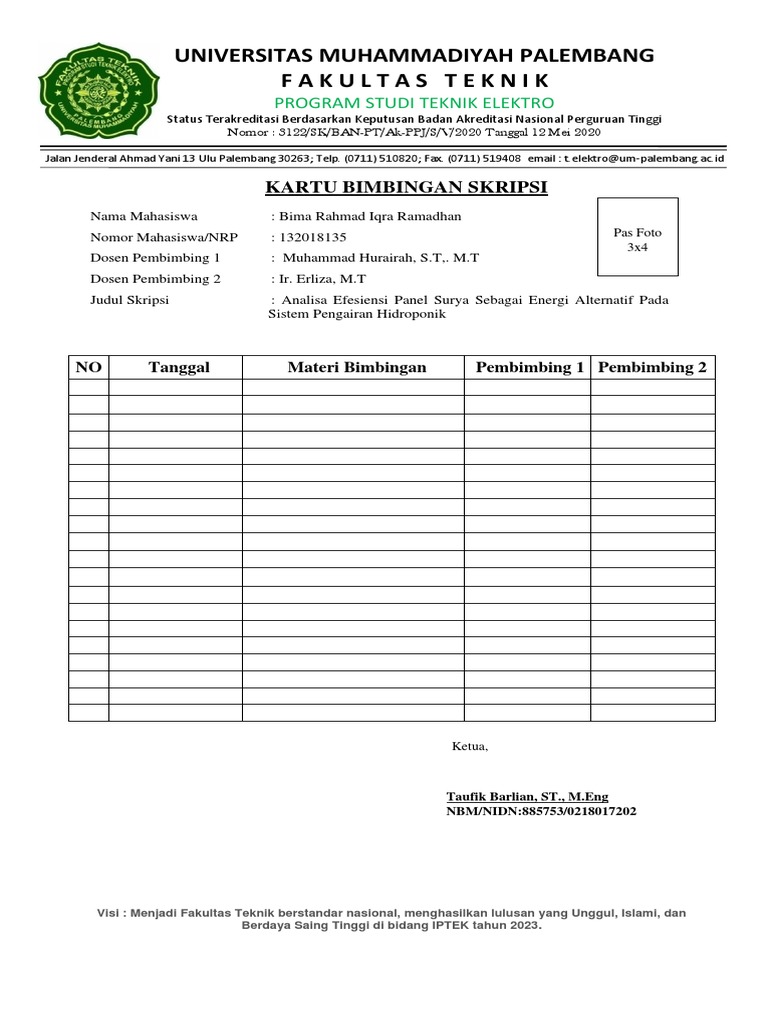 FORM BIMBINGAN SKRIPSI Cebong PDF | PDF | Teknologi & Rekayasa