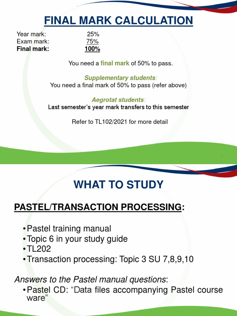 Final Mark Calculation: Year Mark: 25% Exam Mark: 75% | PDF | Microsoft ...