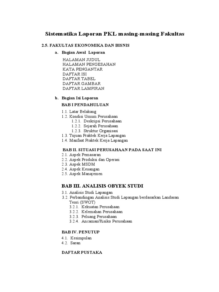 Sistematika Laporan PKL Masing | PDF | Teknologi & Rekayasa