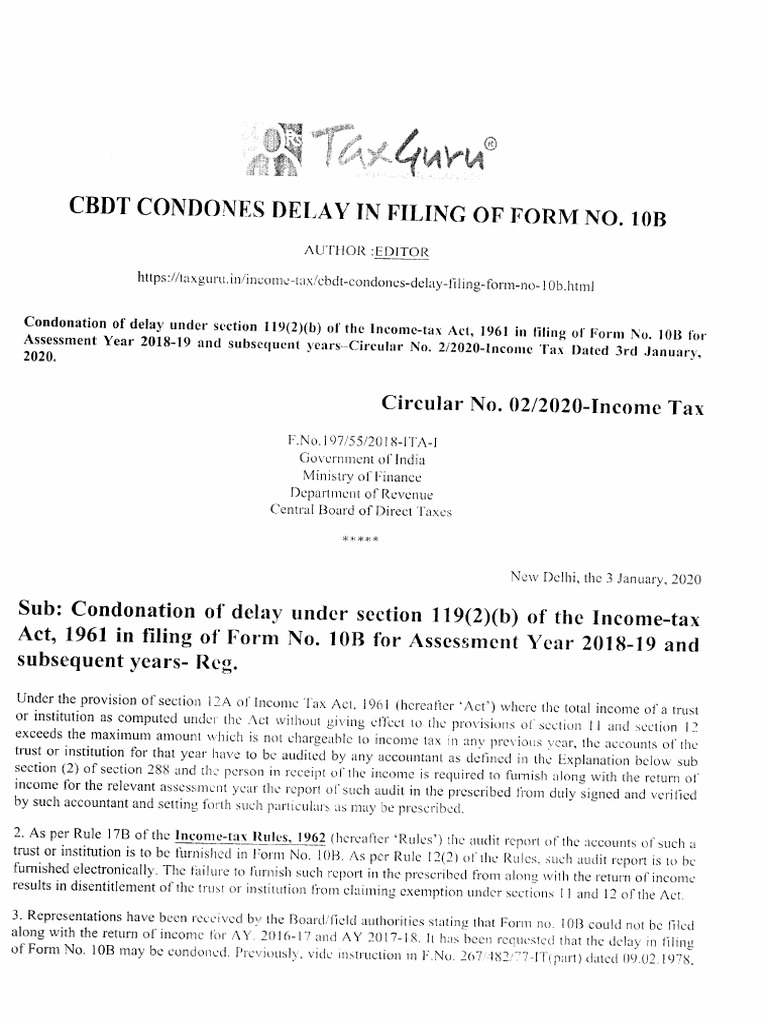 Circularno.02-2020-Income Tax Ofcbdtdt03012020 | PDF | Taxes | Government Finances