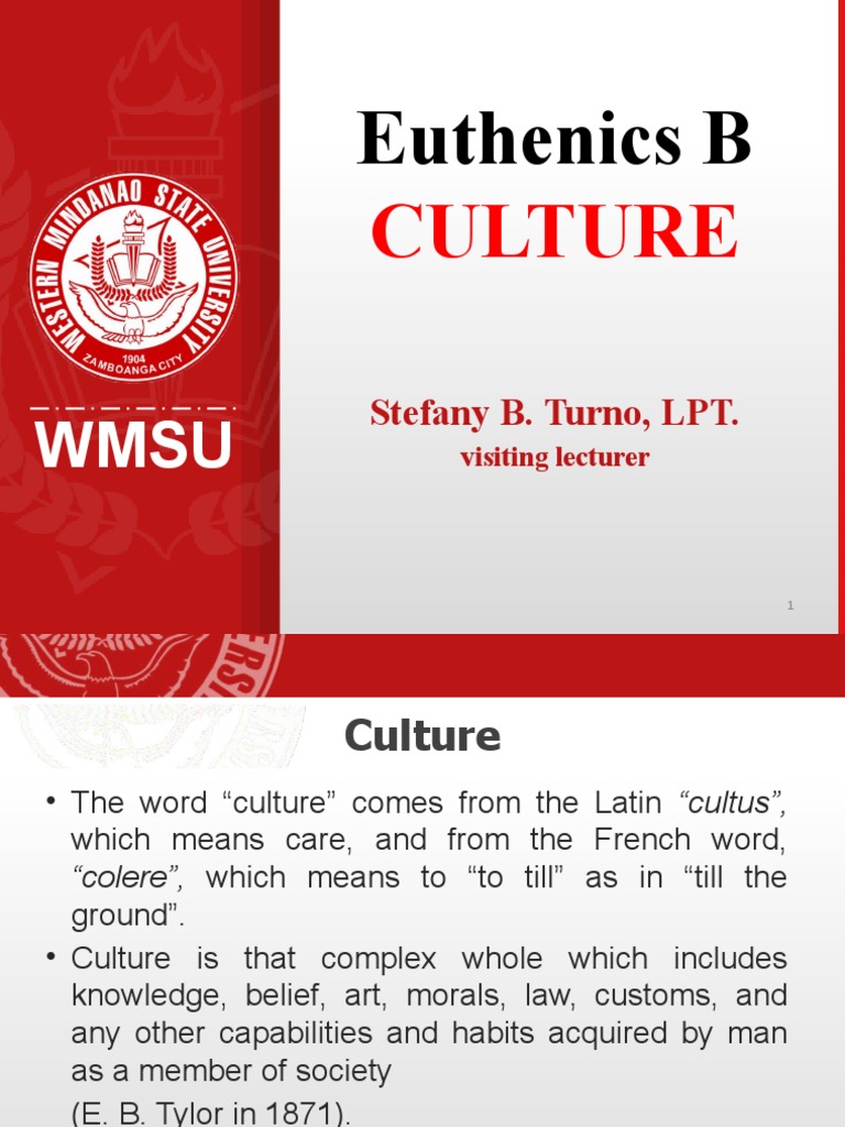 Euthenics B: Understanding Culture | PDF | System | Society