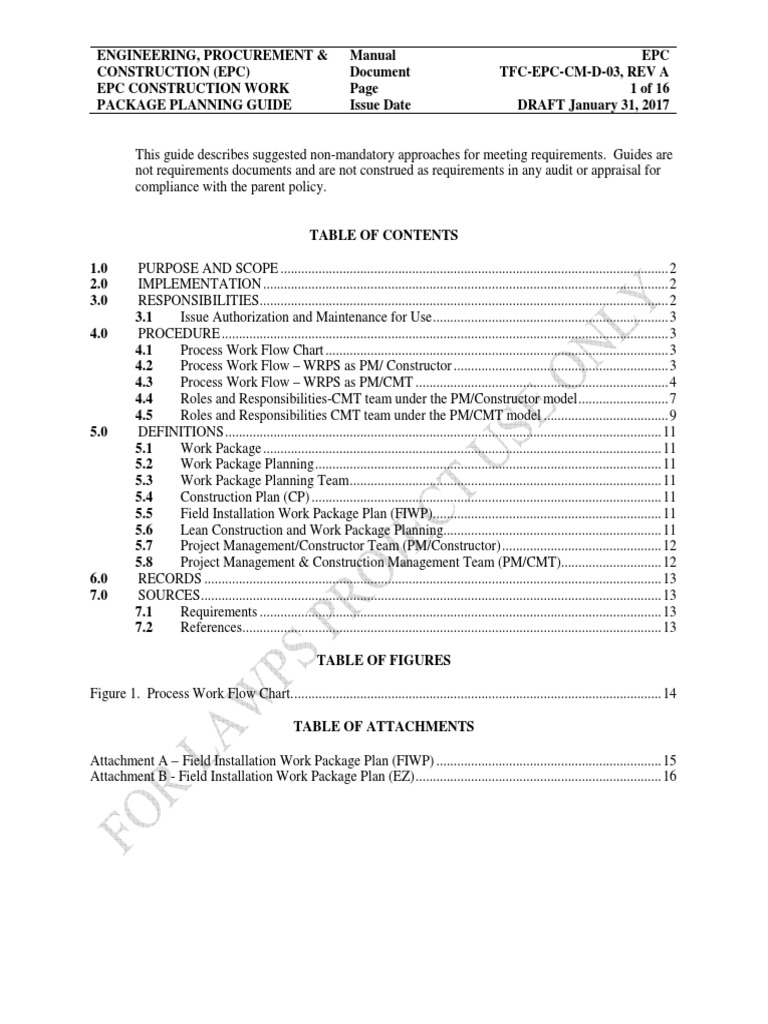 TFC-EPC-CM-D-03 EPC Construction Work Package Planning Guide | PDF ...