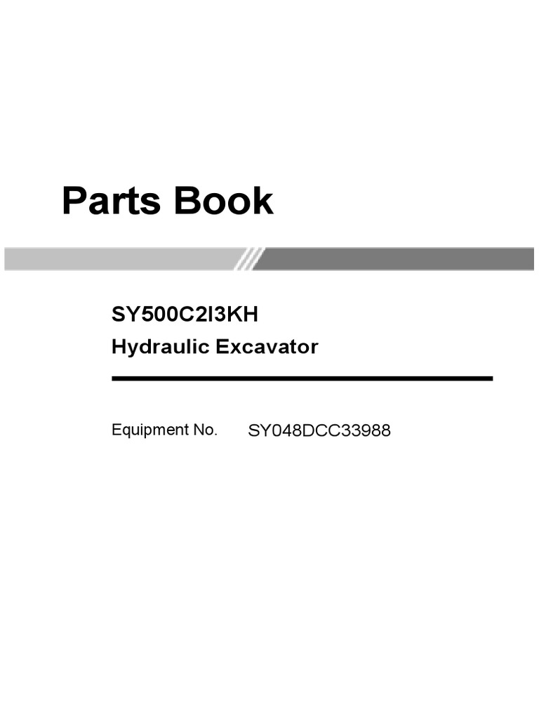 SY500C2I3KH - Hyd Excavator Part Catalog (SY500) PDF | PDF | Pump ...