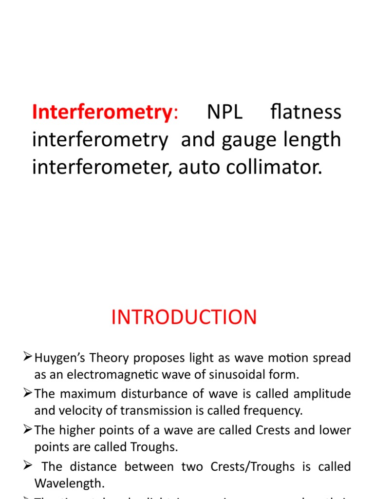 NPL Interferometry for Surface Flatness | PDF | Interferometry | Optics