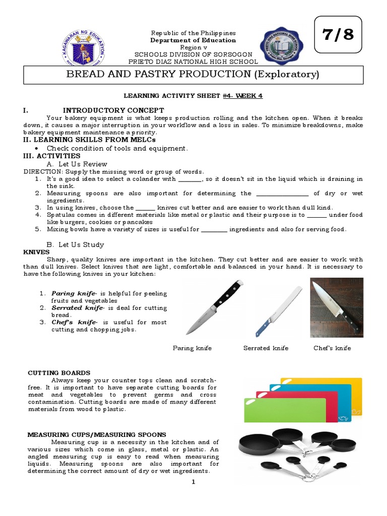G7 Las Bpp-Week4 | PDF | Knife | Spoon