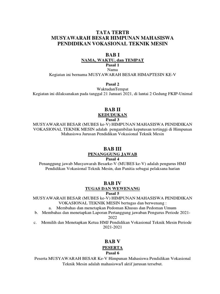 2 Tatib Mubes PVTM | PDF