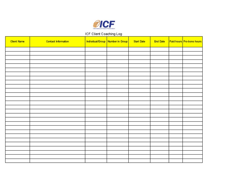 ICFClient Coaching Log Template | PDF