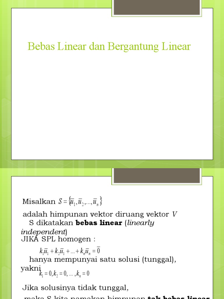 Bebas Linear Dan Bergantung Linear | PDF