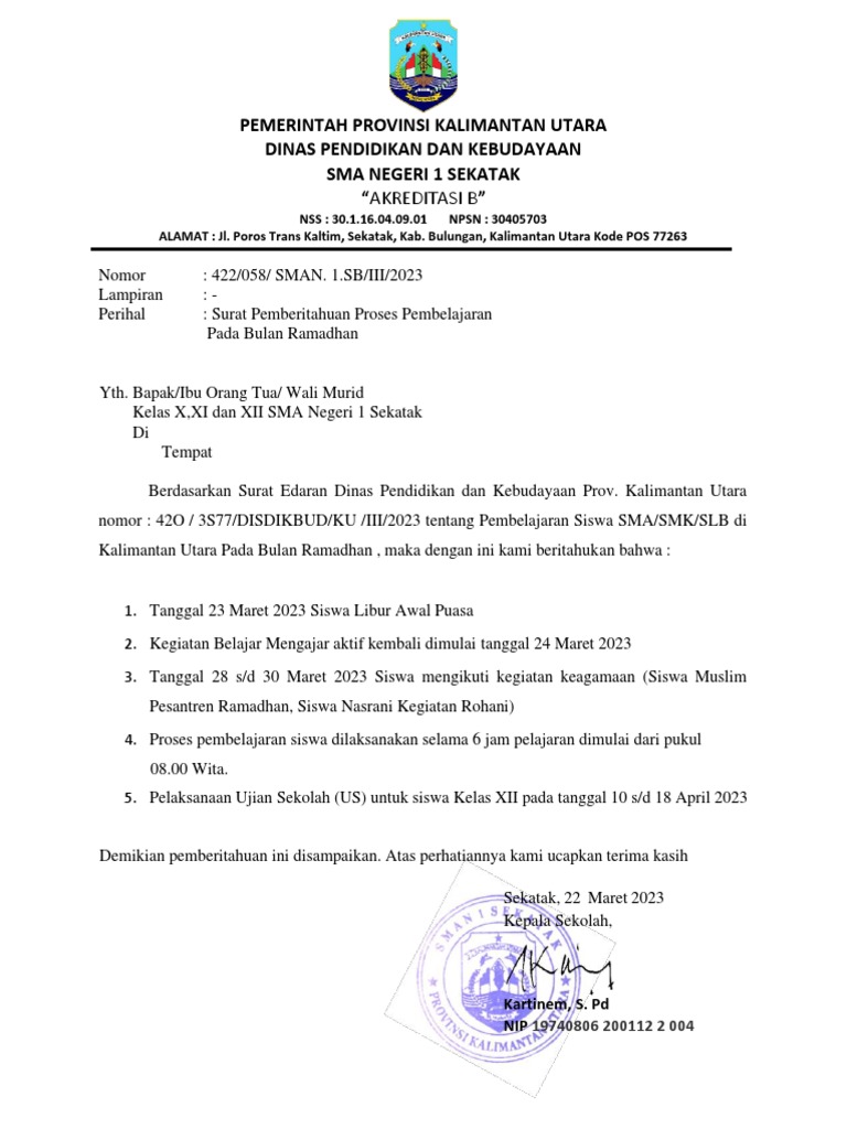 Edaran Ramadhan 2023 PDF | PDF