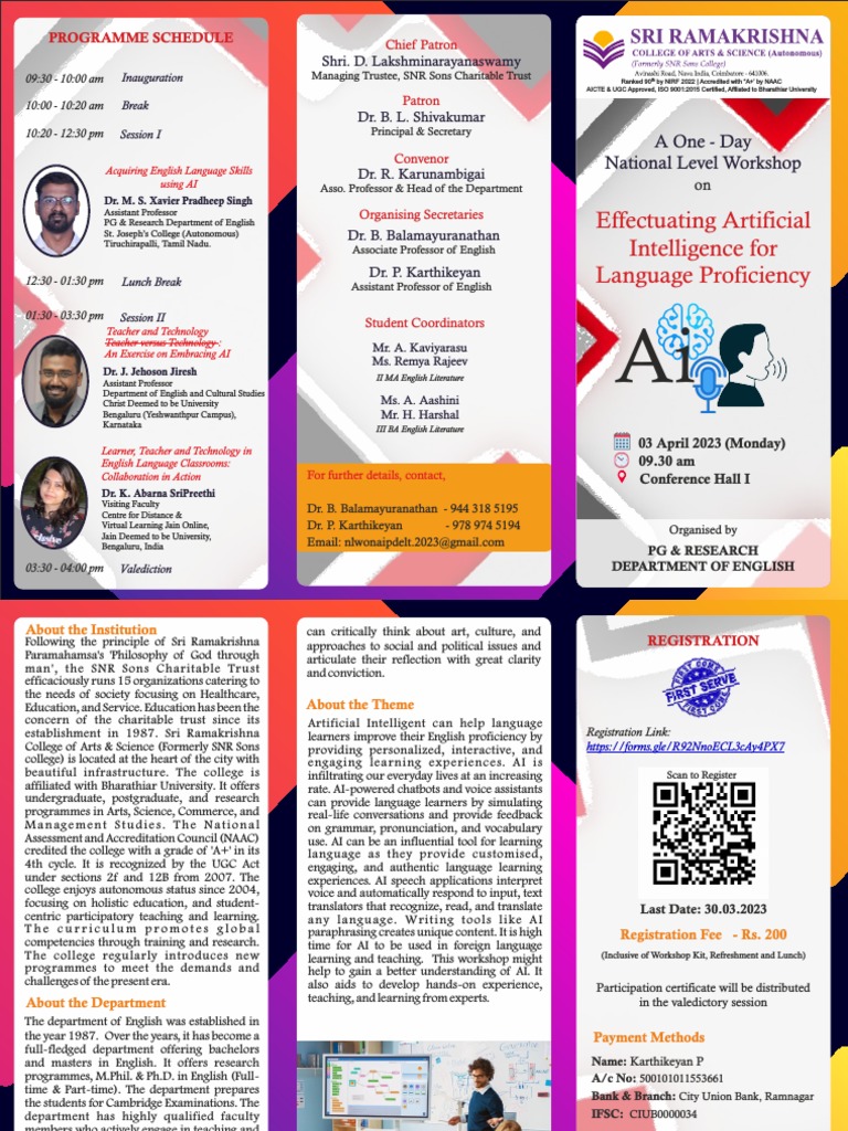 National Workshop Brochure | PDF | Artificial Intelligence | Intelligence (AI) & Semantics