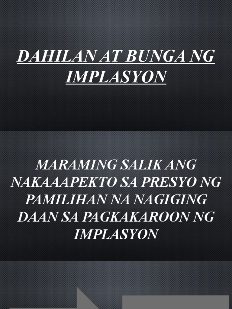 Dahilan at Bunga NG Implasyon | PDF Dahilan at Bunga NG Implasyon | PDF