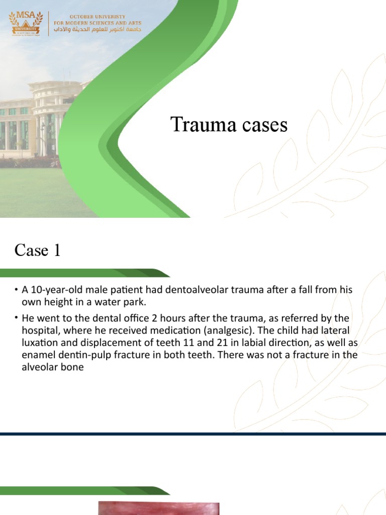 Trauma Cases | PDF | Dentistry Branches | Health Care