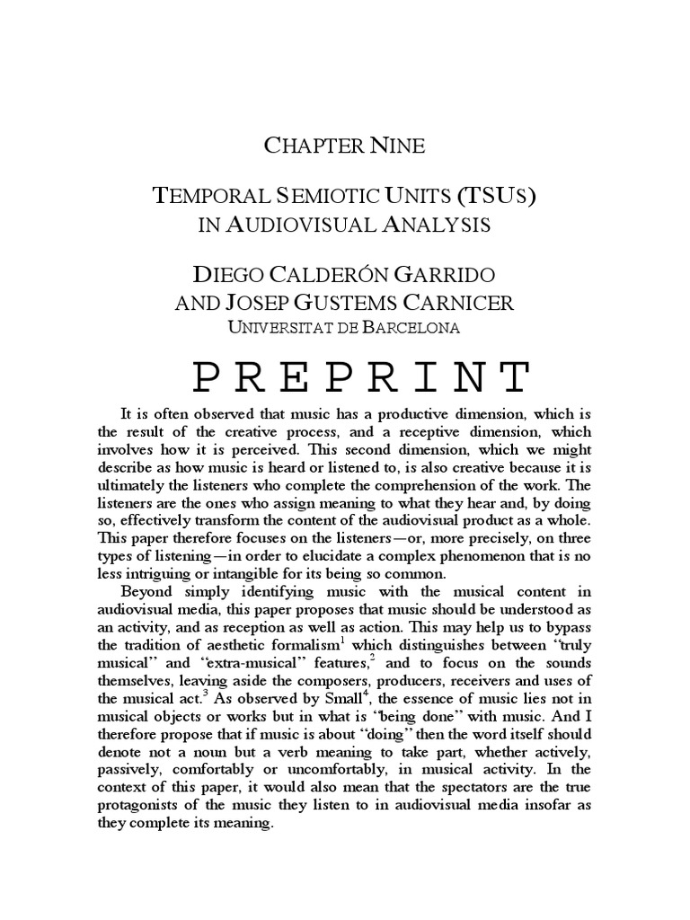 03 - Temporal Semiotic Units (Tsus) in Audiovisual Analysis | PDF ...