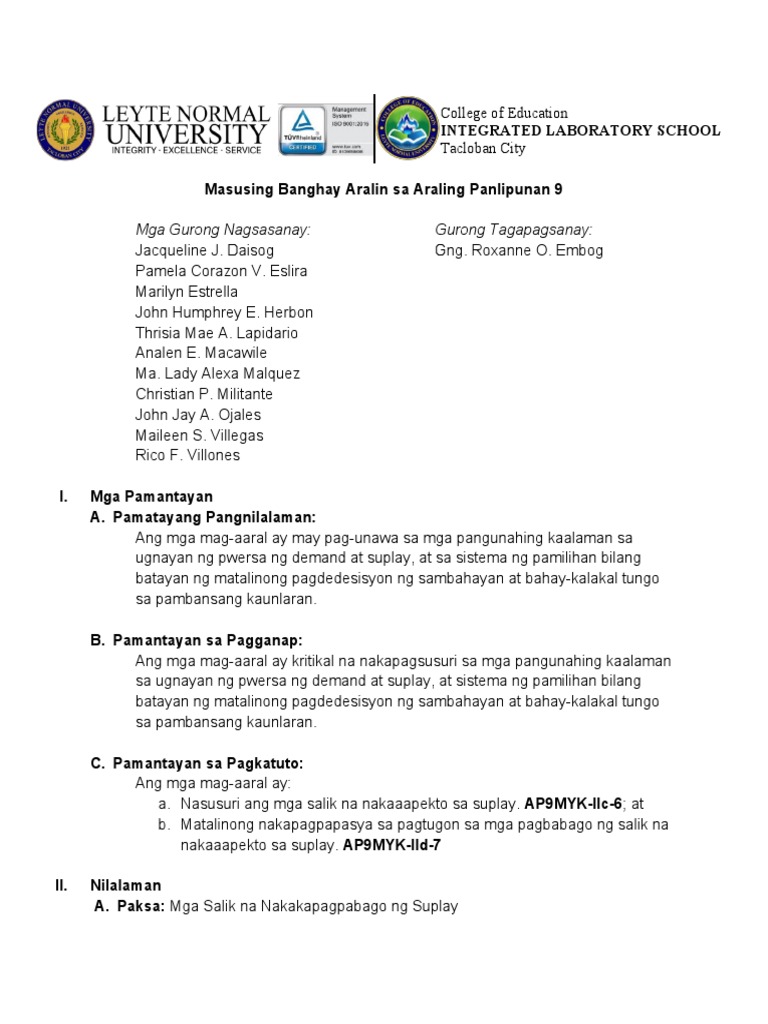 Grade 9 Lesson Plan | PDF