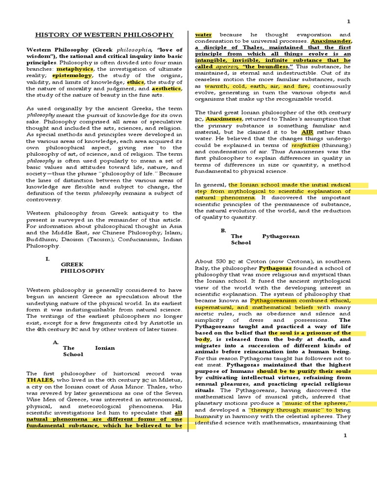 History of Western Philosophy - 2020 | PDF | Plato | Aristotle