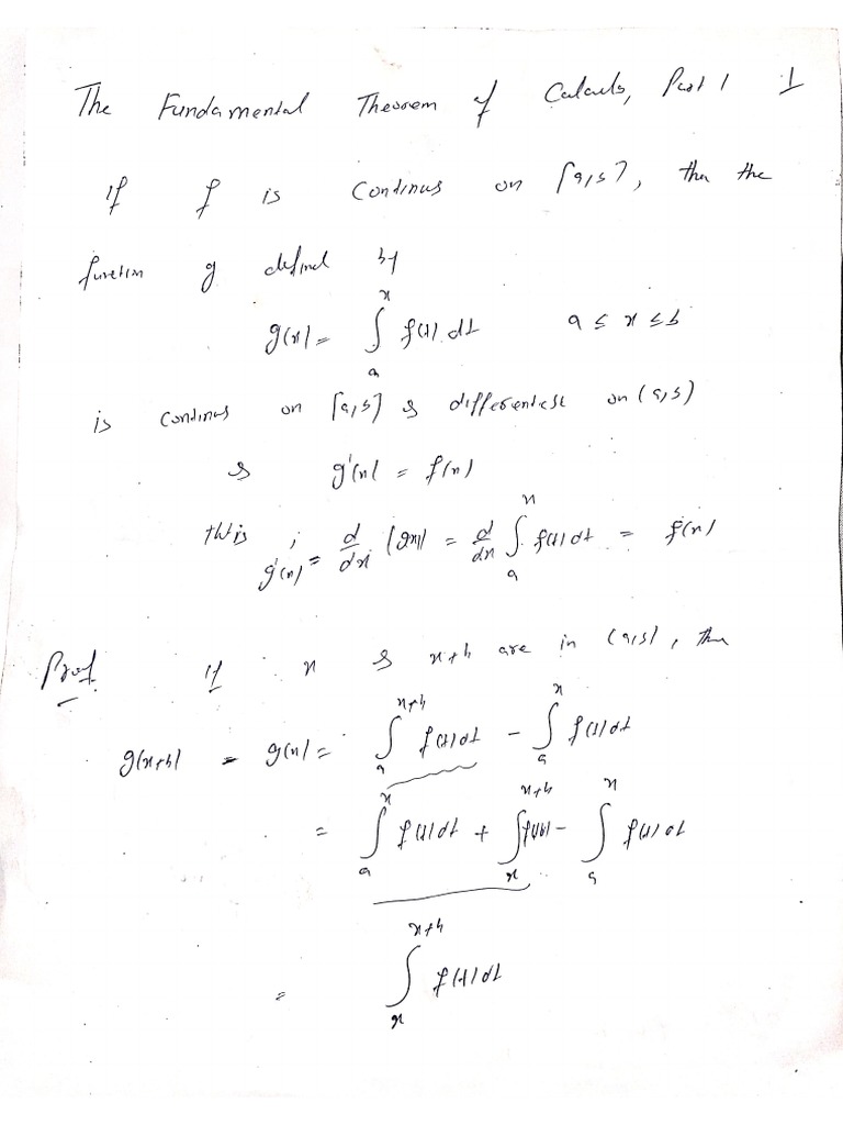 Fundamental Theorem Of Calculus Pdf