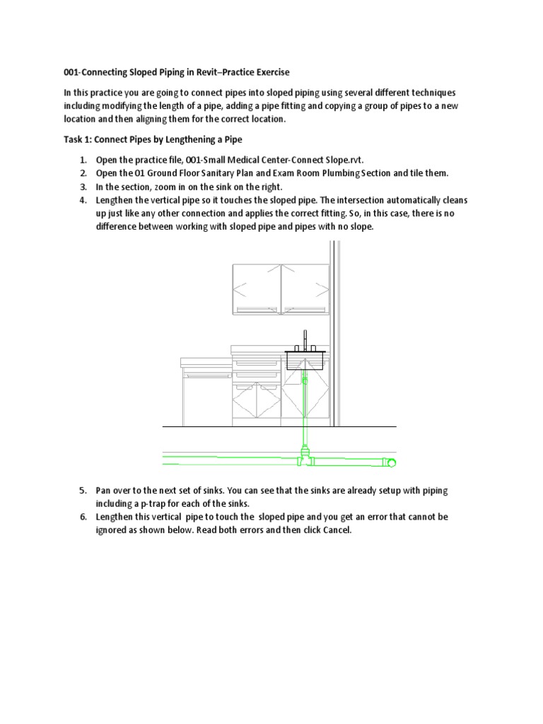 Revit Sloped Piping Connection Guide | PDF | Plumbing | Pipe (Fluid ...