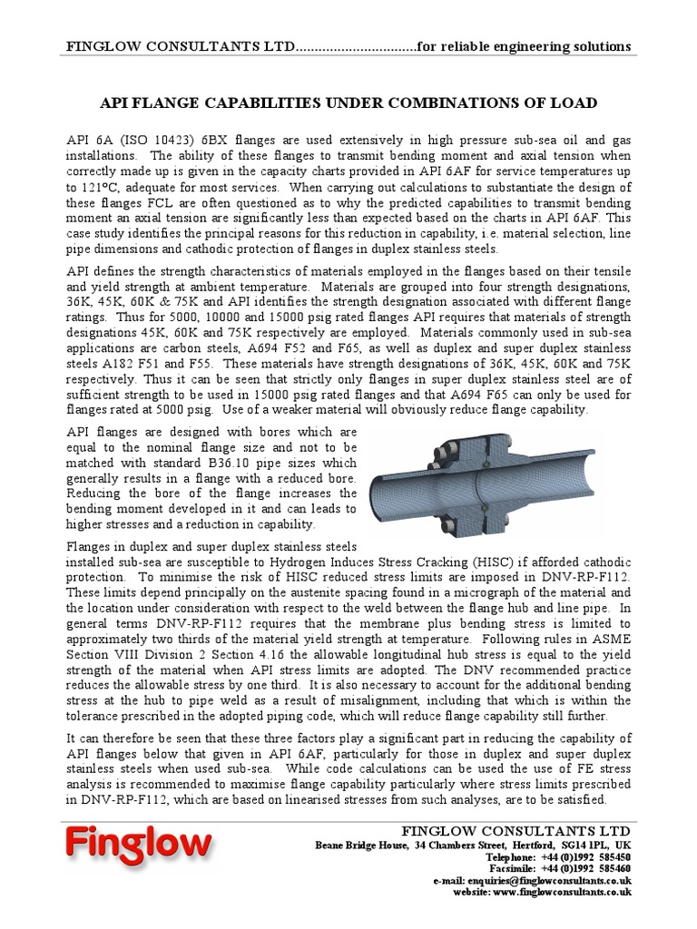 API Flange Capability Analysis Guide | PDF | Strength Of Materials | Stainless Steel