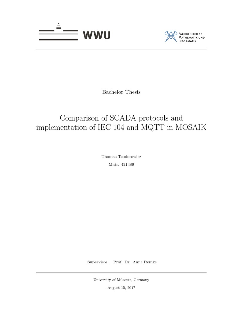 comparison_of_scada_protocols_and_implementation_of_iec_104_and_mqtt | PDF | Scada | Computer ...