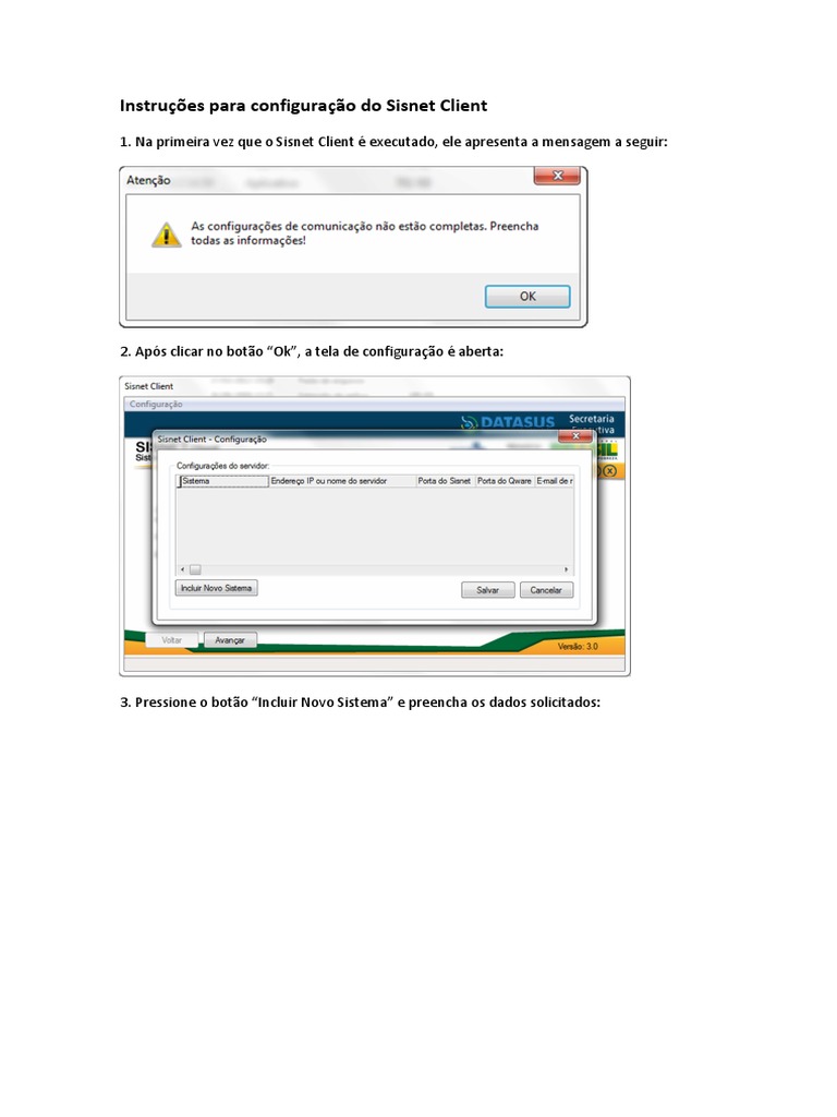 Instruções para Configuração Do Sisnet Client (SisPNCD) | PDF