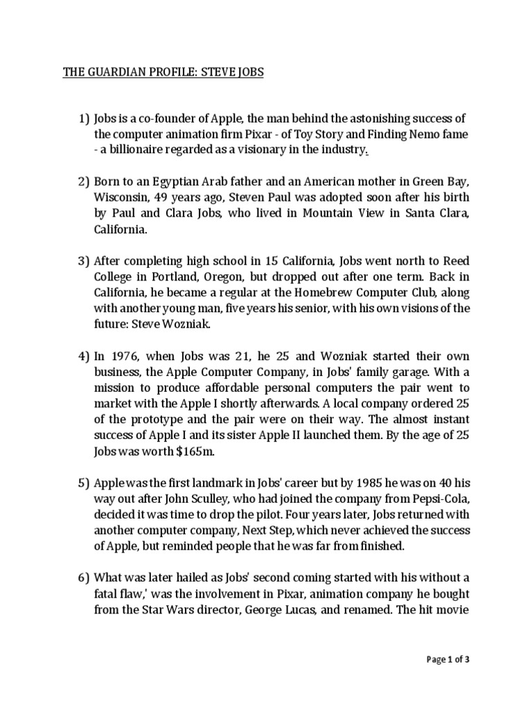 Assignment III - Steve Jobs | PDF | Steve Jobs | Apple Inc.