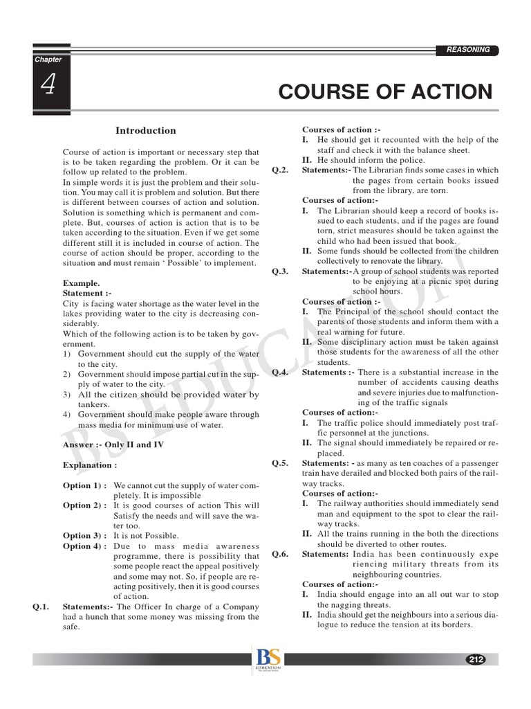 Course of Action (212 To 221) | PDF | Science & Mathematics