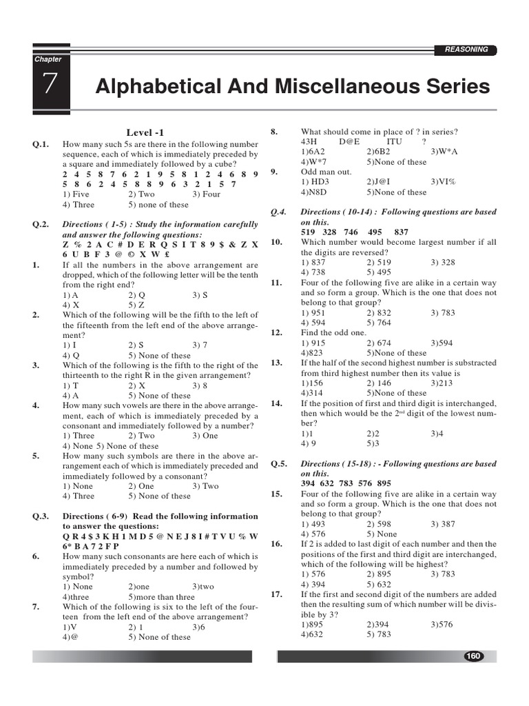 Alphabetical and Miscellaneous Series: Level - 1 | PDF | Encodings | Notation